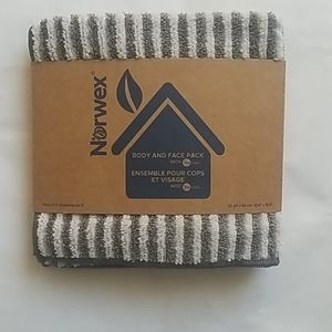 Norwex | Bath | Bath And Face Towels Gray And White Striped Set Of ...